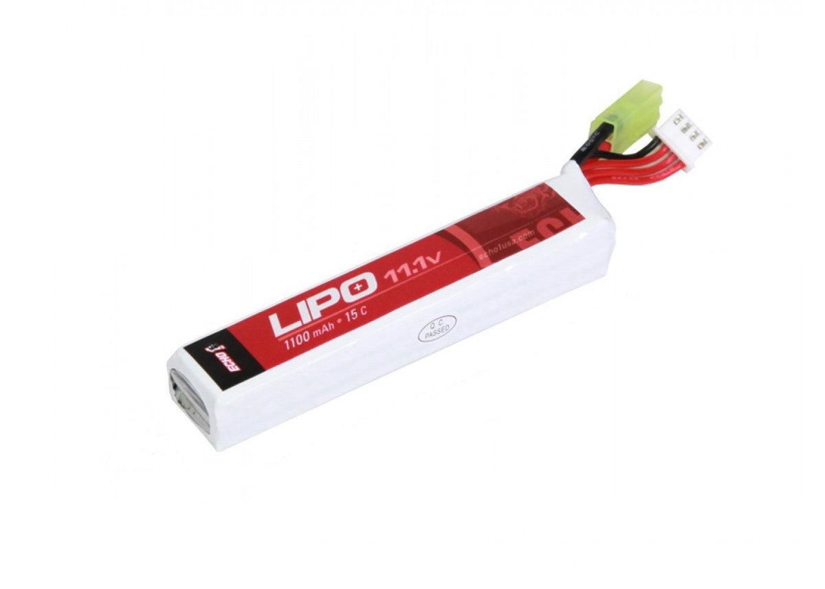 Echo1 Lipo 1 (11.1v 1100mAh 15C Buffer Tube Lipo with Small Tamiya con ...